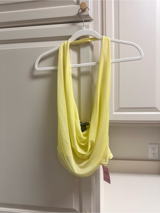 PrettyLittleThing | Tops | Prettylittlething Pale Yellow Draped ...
